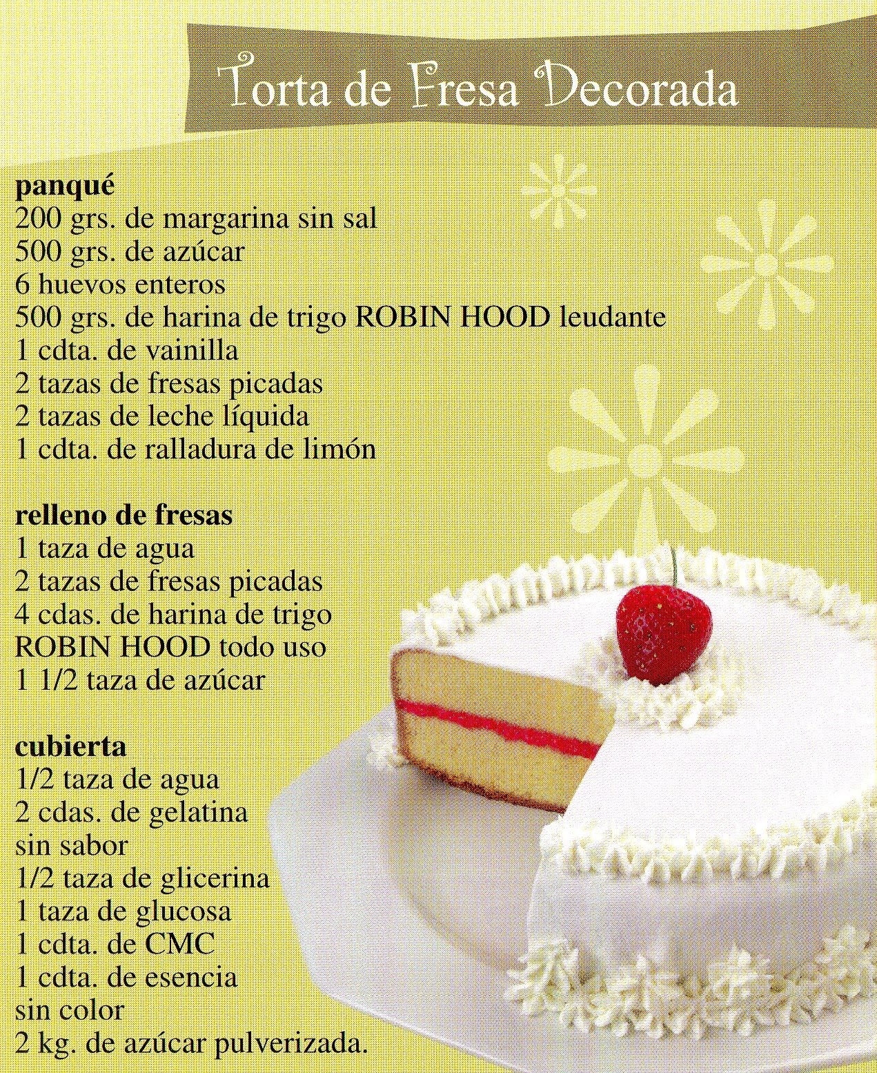 EL KALLISTE.... EL KALLISTE..: Mis Recetas De Tortas******************